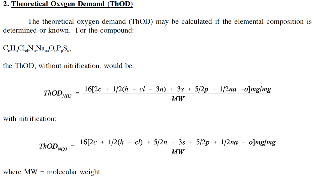 Theoretical Oxygen Demand (ThOD) Calculator - Aropha